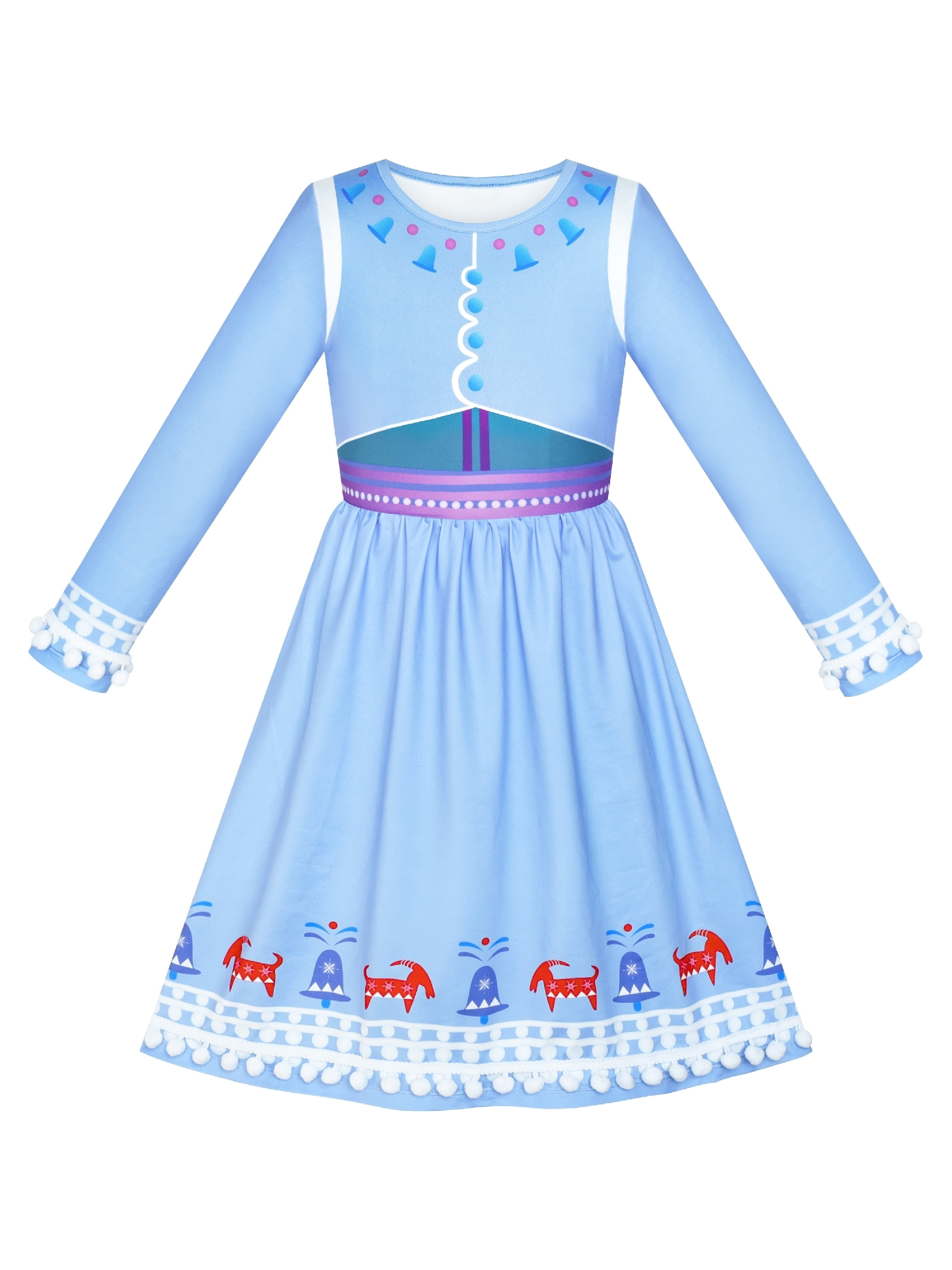 Princess Dress Costume Ice Blue Snow Queen Cosplay 5 Years - Walmart.com