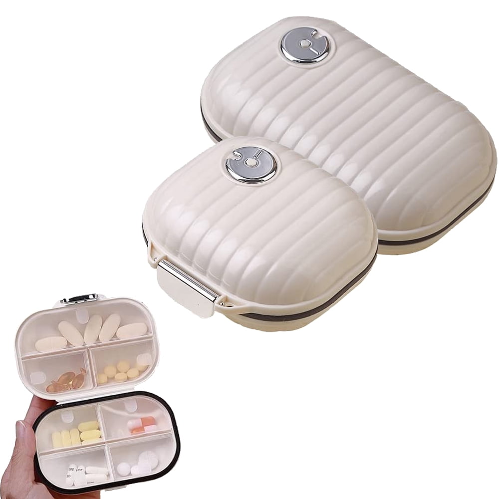 2 Pack Personal Pill Dispenser Organizer Medicine Box Mini Compartments ...