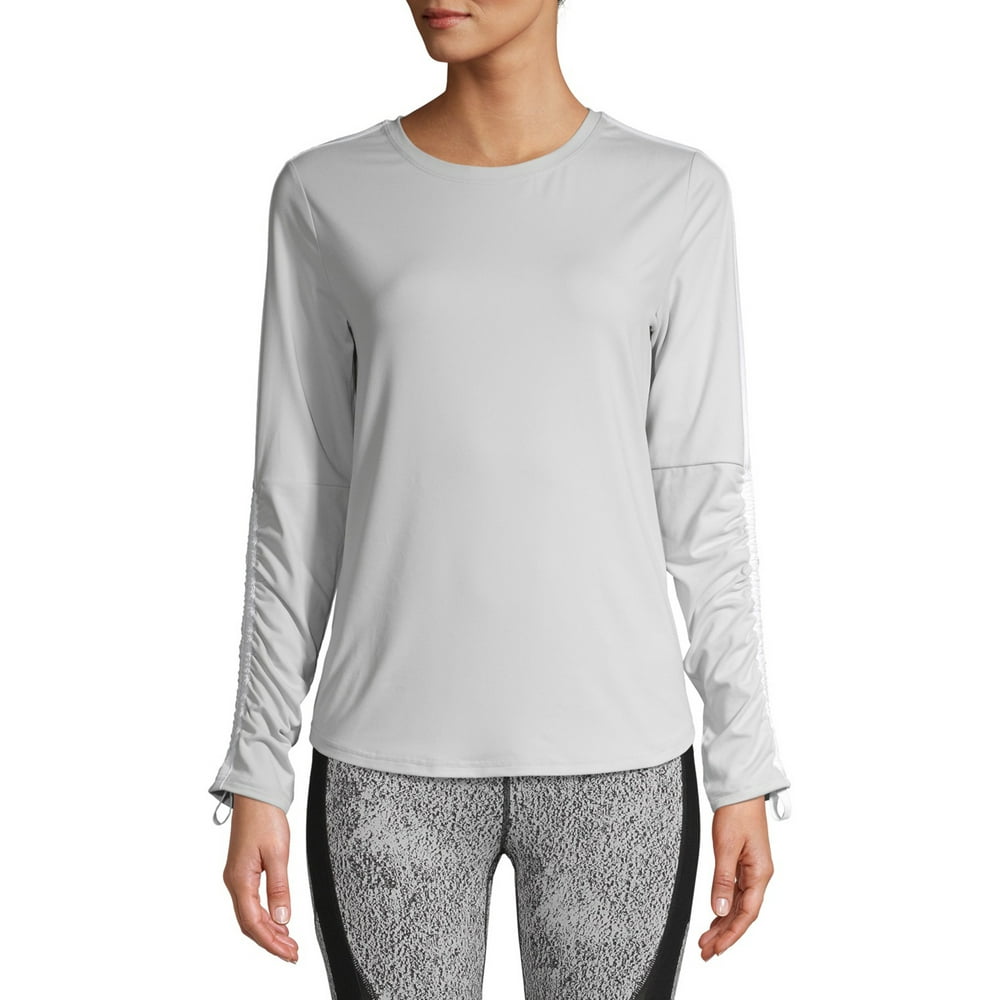Avia - Avia Women's Active Ruched Sleeve Top - Walmart.com - Walmart.com