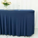 BalsaCircle 6 ft Fitted Navy Blue Premium Spandex Rectangle Tablecloth ...