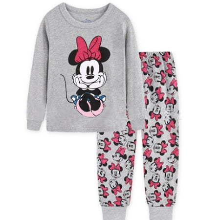 Minnie Mouse Kids Cartoon Pyjamas Set Long Sleepwear Pajamas Nightwear ...