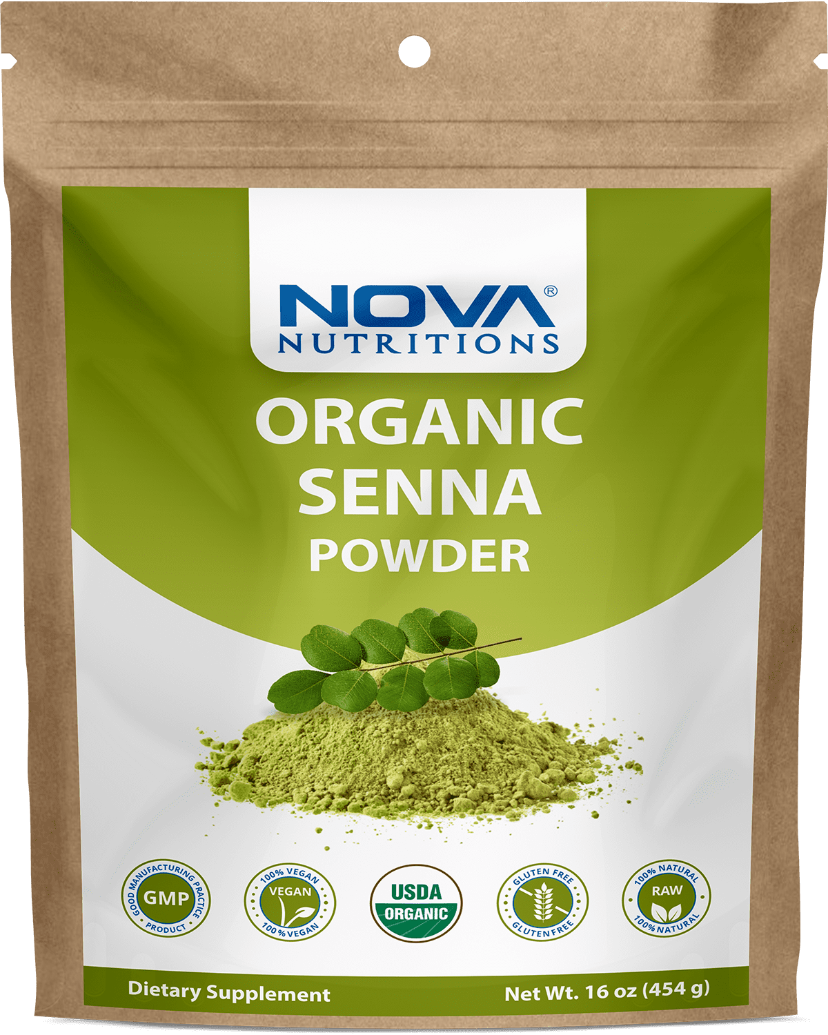 Nova Nutritions Certified Organic Senna Powder 16 OZ (454 Gram) - an ...