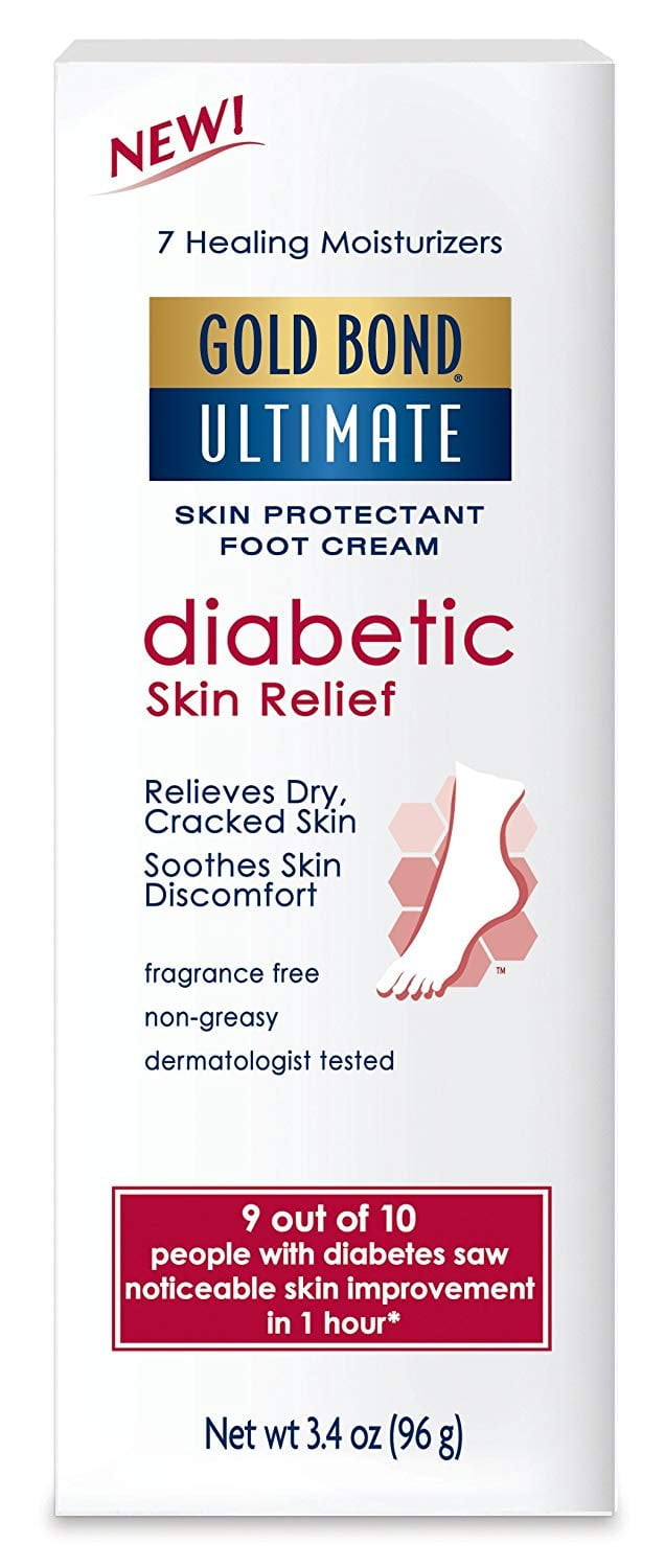 Gold Bond Diabetic Skin Relief Foot Cream Fragrance Free And Hypoallergenic 34 Ounce Walmart