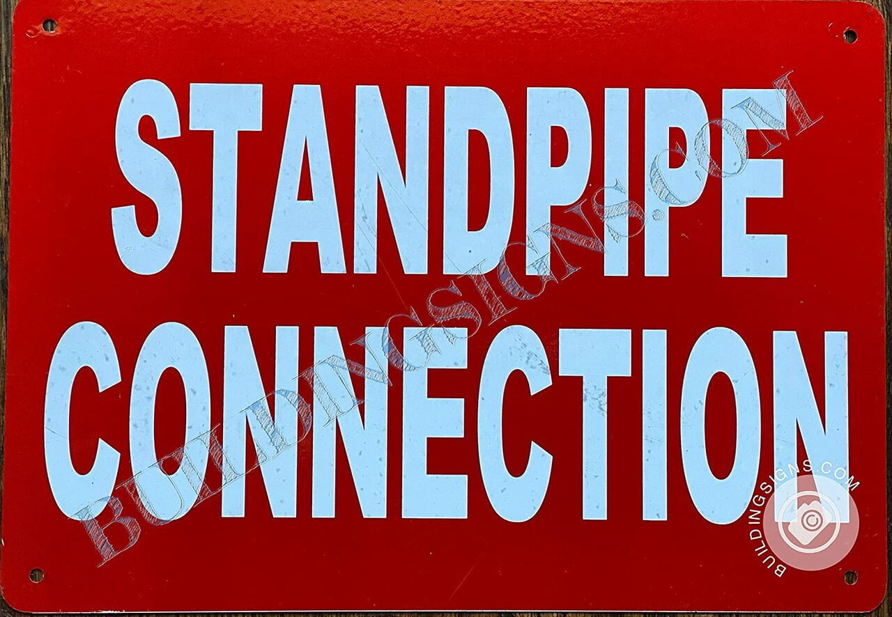 Standpipe Connection Sign (RED, Aluminium 7X10,Rust Free) (ref-2201 ...