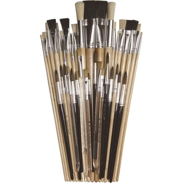 Creativity Street Wooden Paint Brush Stand, Holds 24 Brushes, 5 x 8-1/4 ...