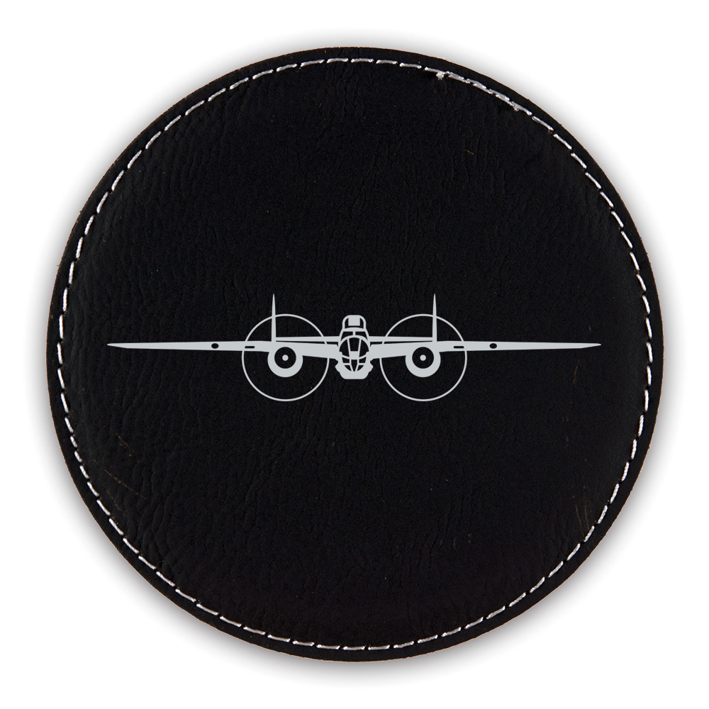 B-25 Mitchell Coaster Laser Engraved Leatherette - Round Coasters ...