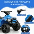 TOBBI 6V Kids ATV Quad Car, 4 Wheeler Toy with LED Headlight, Horn, Speed Indicator, Blue ...