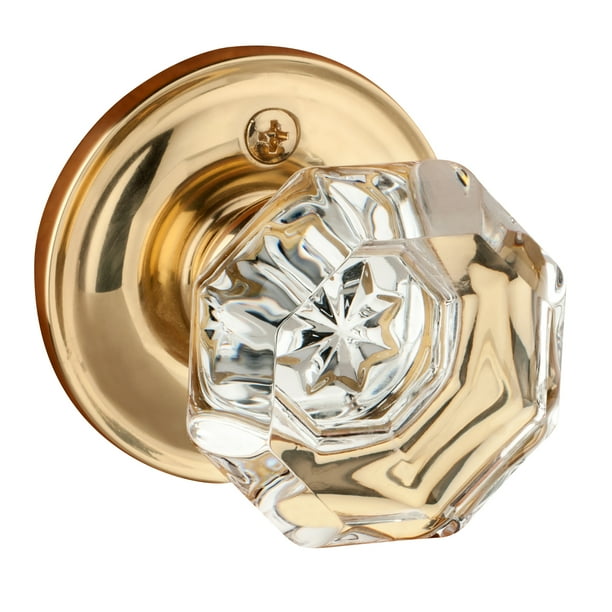 Dynasty Hardware Classic Rosette Crystal Style Door Knob Individual Dummy Door Knob Polished