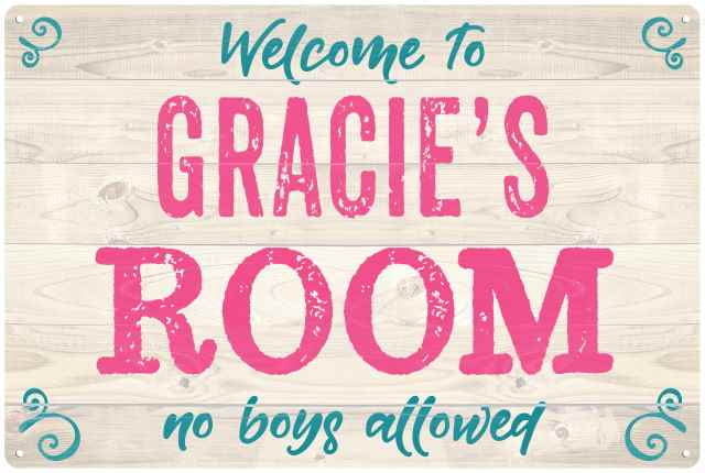 GRACIE'S Room Kids Bedroom Sign 8x12 Metal Sign 208120089197 - Walmart.com