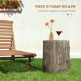 HOMCOM Small Garden Balcony Outside Accent Tree Stump Stool, Decorative ...