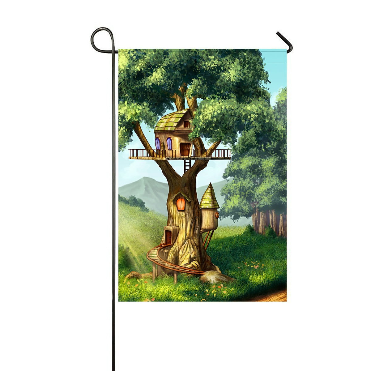 ECZJNT Fantasy House Built Tree Garden Flag Outdoor Flag Home Party ...
