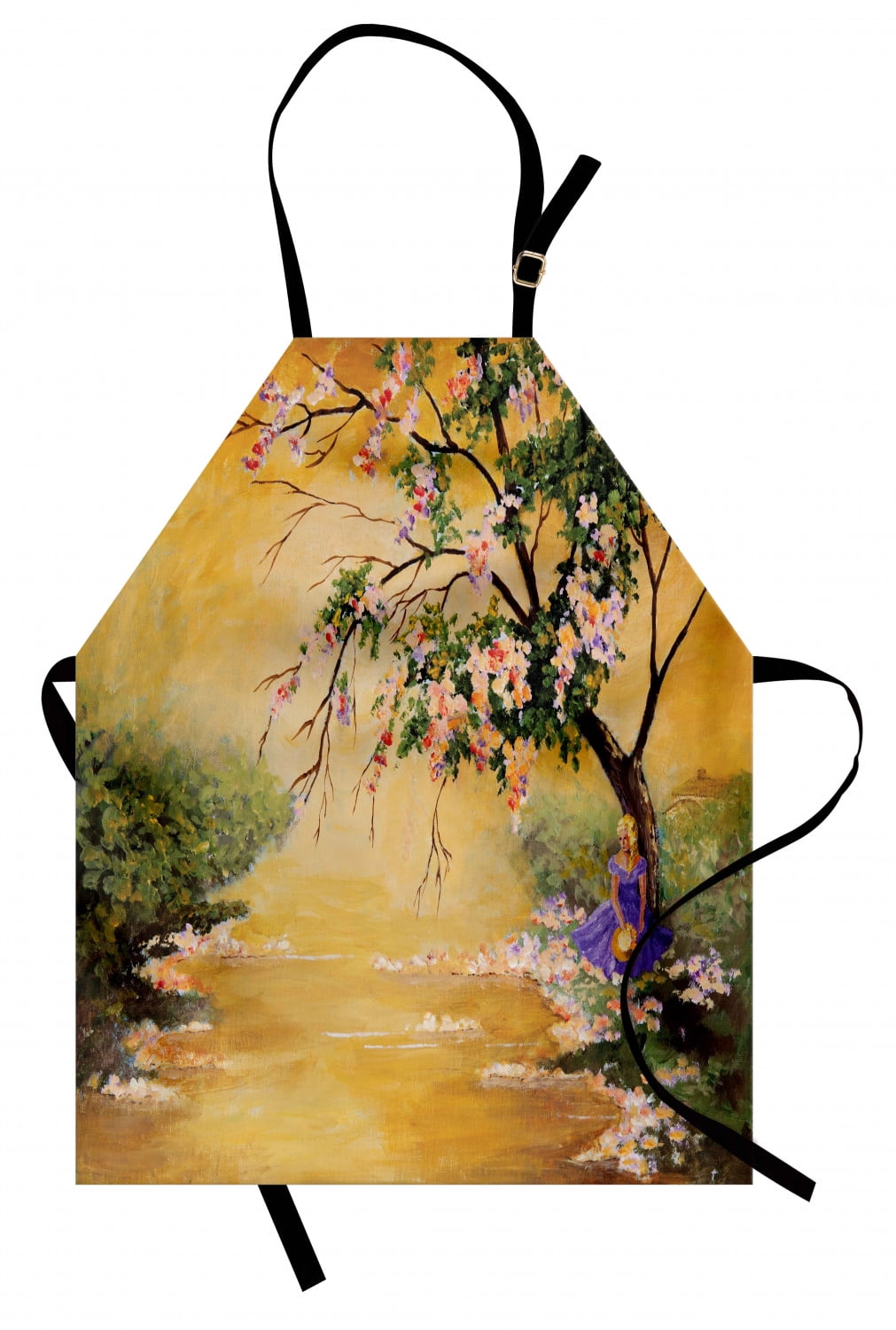 Landscape Apron Oil Painting Acrylic Like Image Flower Petal Falls Down ...