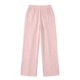 Byoo Big Girls' Elastic Waist Wide Leg Pants with Pockets Casual Linen ...