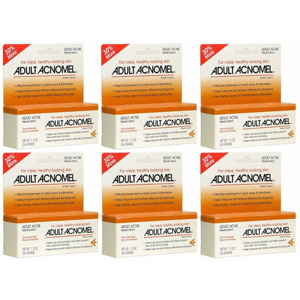 Acnomel Adult Acne Medication Tinted Cream - 1 Oz + 30% Free, 6 Pack ...