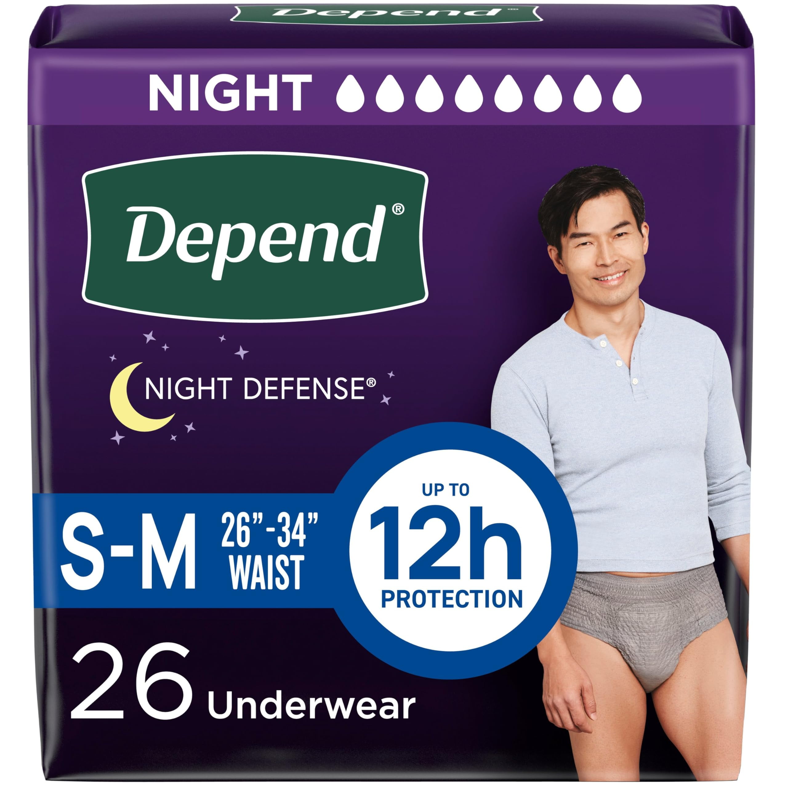 Ropa interior para adultos para incontinencia Depend Night Defense para ...