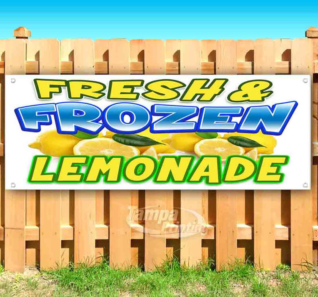 Fresh & Frozen Lemonade 13 oz Vinyl Banner With Metal Grommets ...
