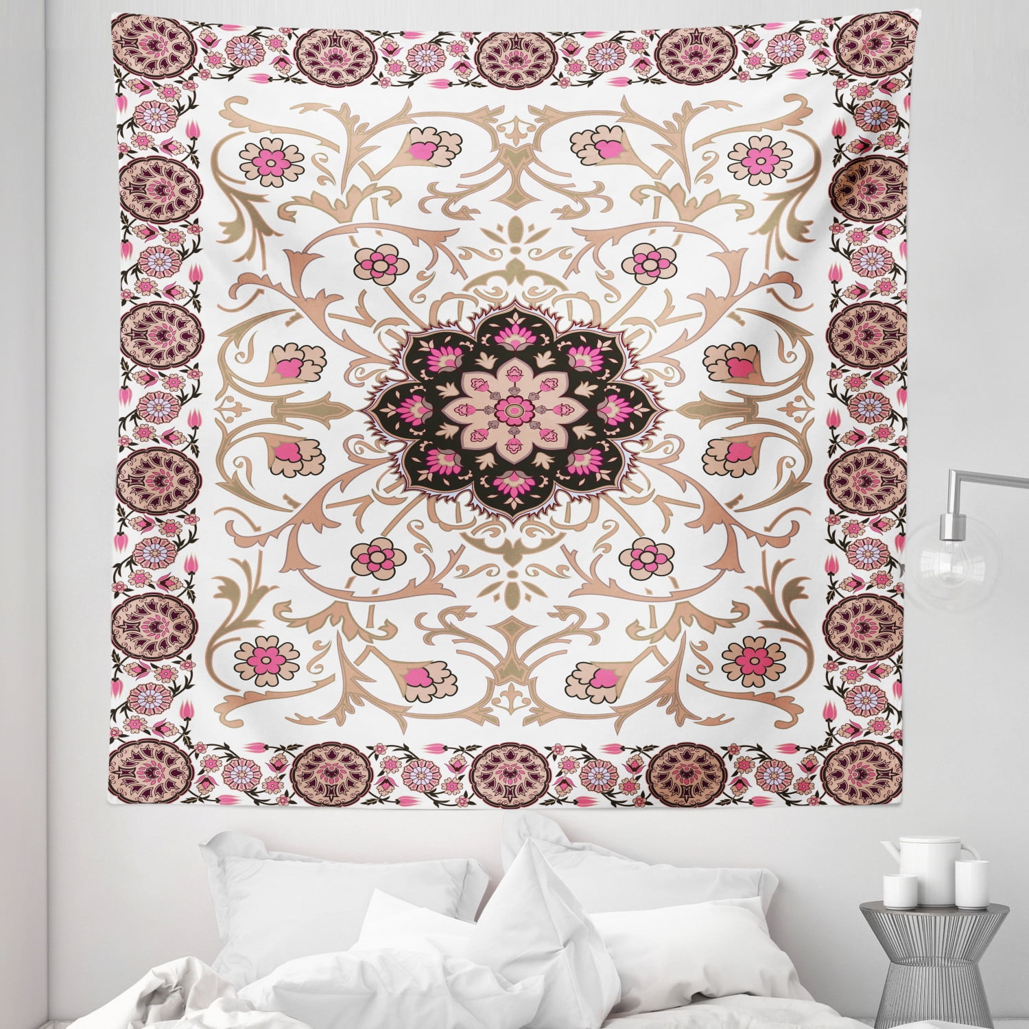 Eastern Tapestry, Classic Leaves and Flowers in Tender Colors Vintage ...