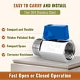 4Pack 1/2" Mini Ball Valve, 304 Stainless Steel Shut-Off Valve NPT ...