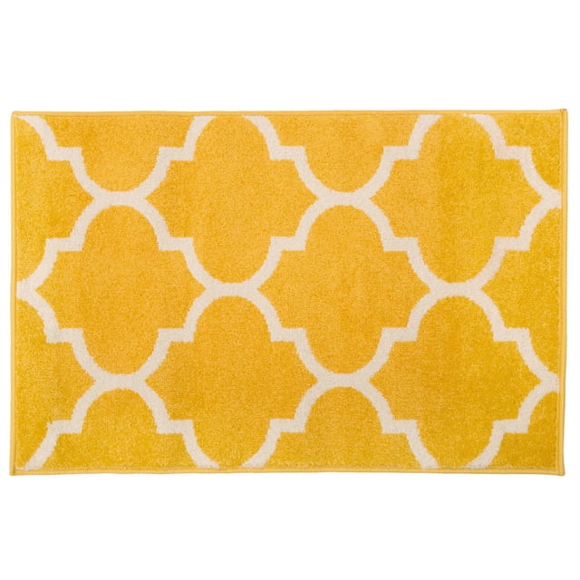 Contemporary Modern Moroccan Trellis Rug 2' x 3' Yellow - Walmart.com