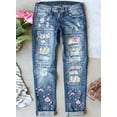 Dokotoo Women's High Waist Floral Printed Ripped Jeans with Pockets ...