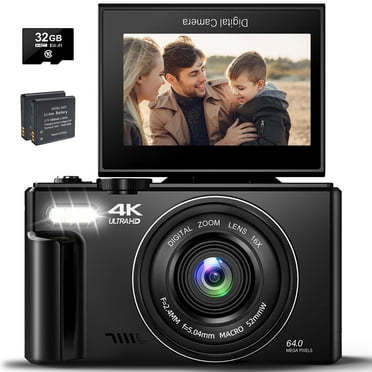 4K 48MP Digital Camera for Youtube Vlogging, 16X Zoom, Wi-Fi, Includes ...