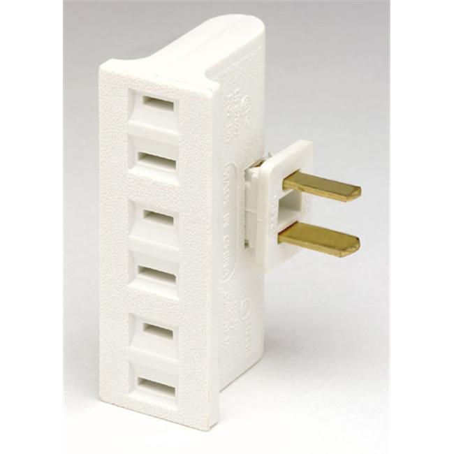Leviton White Swivel Triple Tap Plug-In Outlet Adapter C24-00069-00W ...