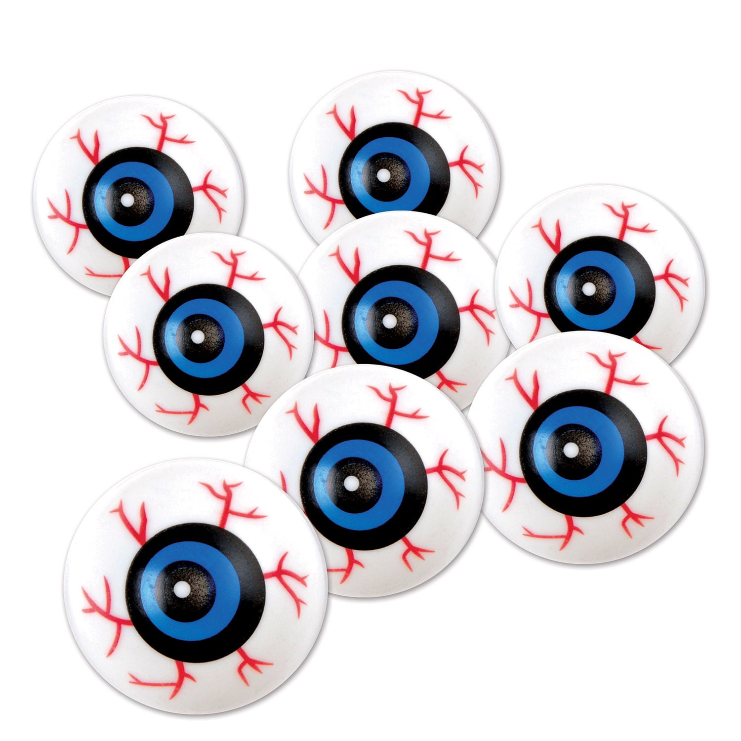 Club Pack of 96 Halloween Red, Blue and White Scary Eyeballs 1.25 ...