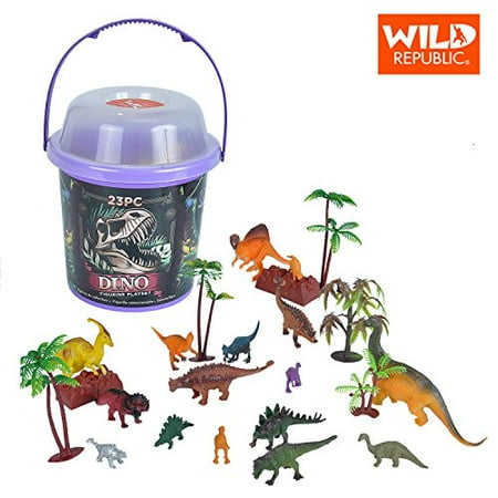 Wild Republic Dinosaur Bucket, Dinosaur Animal Figurines Set, T Rex ...