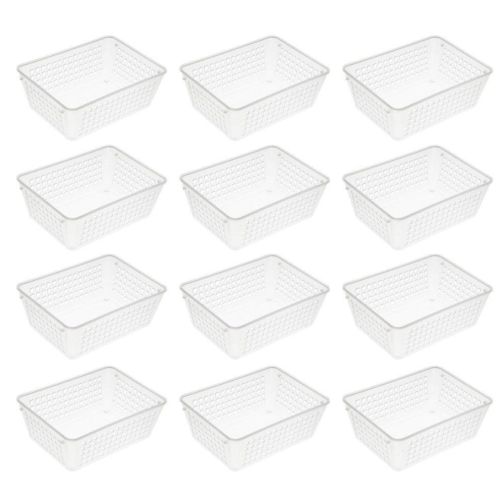 YBM Home Small Plastic Storage Basket (12 Pack), Clear 6 L x 4.5 W x 2. ...