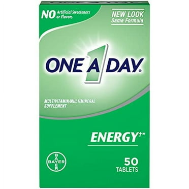 One A Day Energy Daily Adult Multivitamin with Caffeine, Vitamins A, C ...