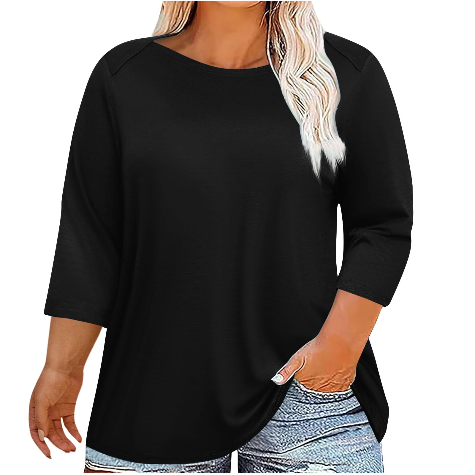 Click here for Kaemgyyd 3/4 Length Sleeve Womens Tops 2025 Fashio... prices