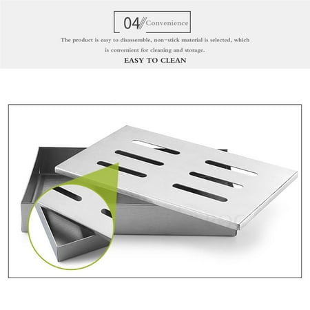 BBQ Stainless Steel Bacon Box Smoke Box safe Wood safe Chip Grill ...