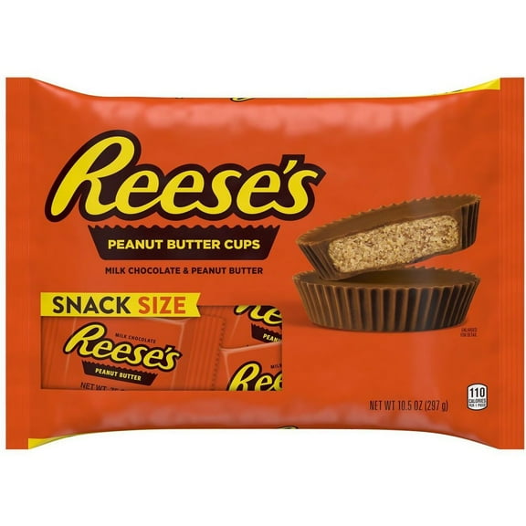 REESE'S, Assorted Milk Chocolate Peanut Butter Snack Size Shapes Candy, Halloween, 9.6 oz ...