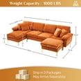 Ouyessir U-Shaped Sectional Sofa, 4 Seat Sofa Set for Living Room, 114 ...