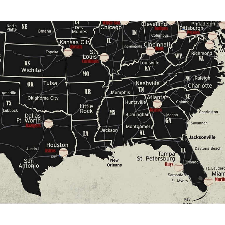 Baseball Teams Map