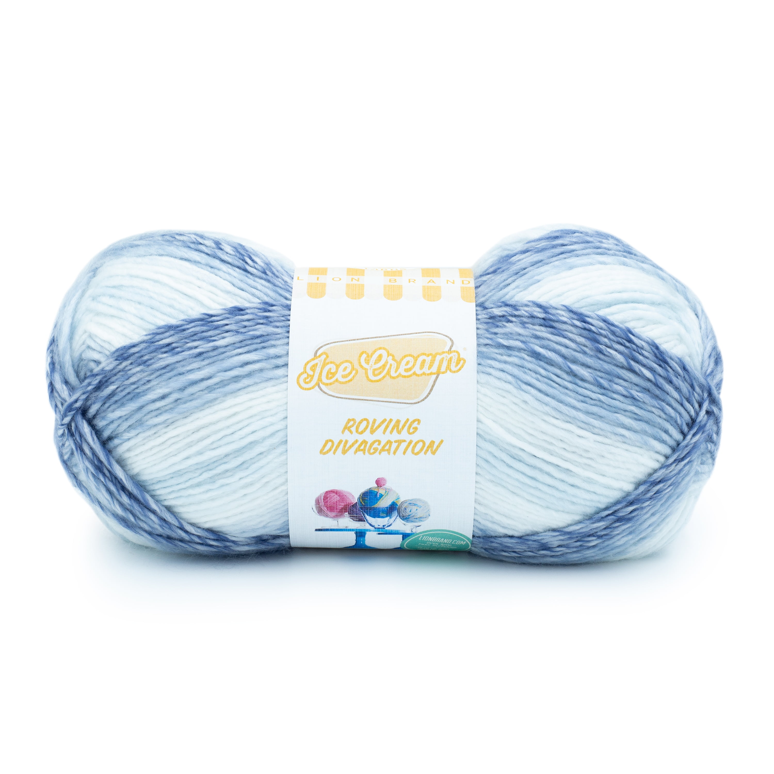 Lion Brand Ice Cream Roving Stripes Yarn-Blueberry Pie - Walmart.com