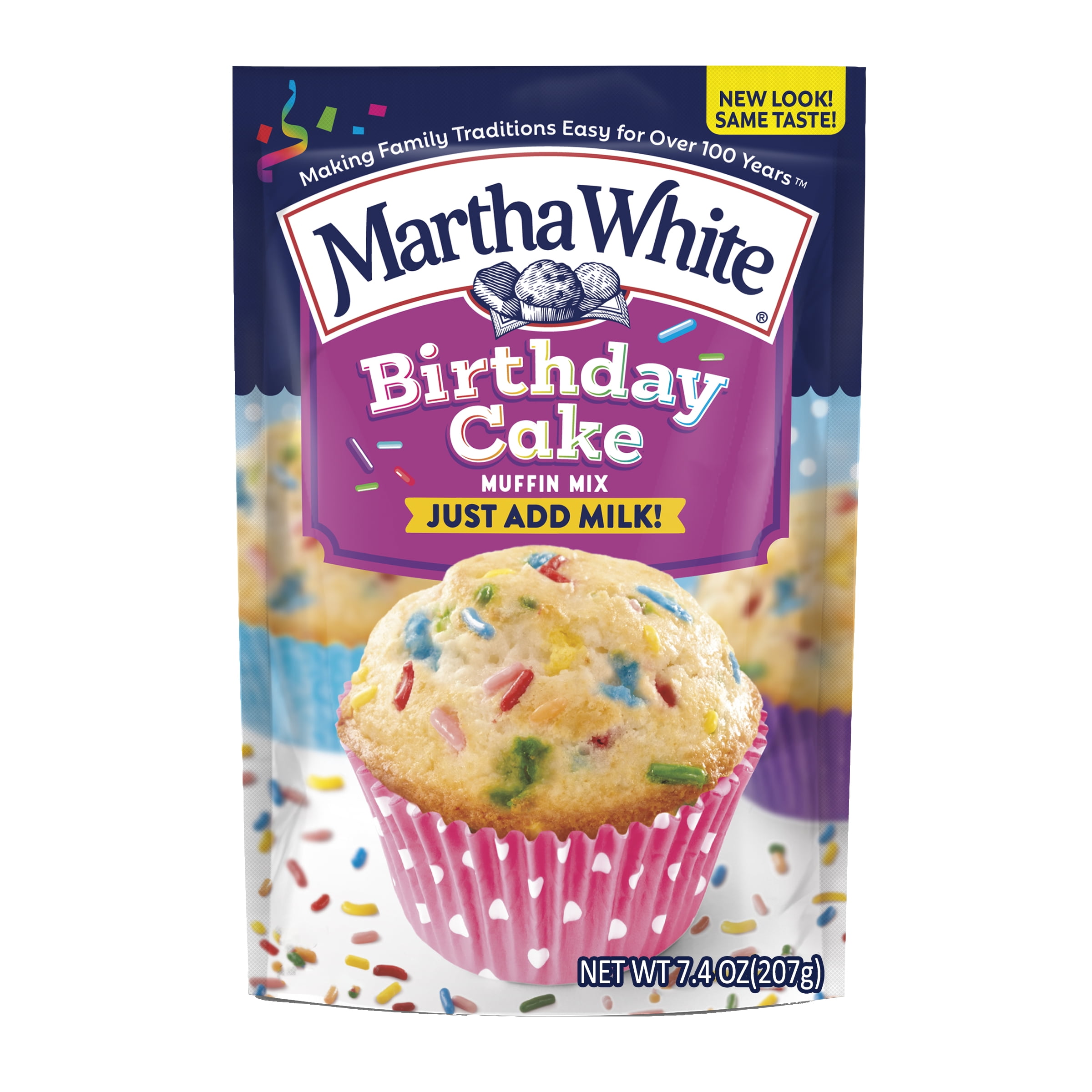 Martha White Birthday Cake Muffin Mix, 7.4 oz Bag - Walmart.com