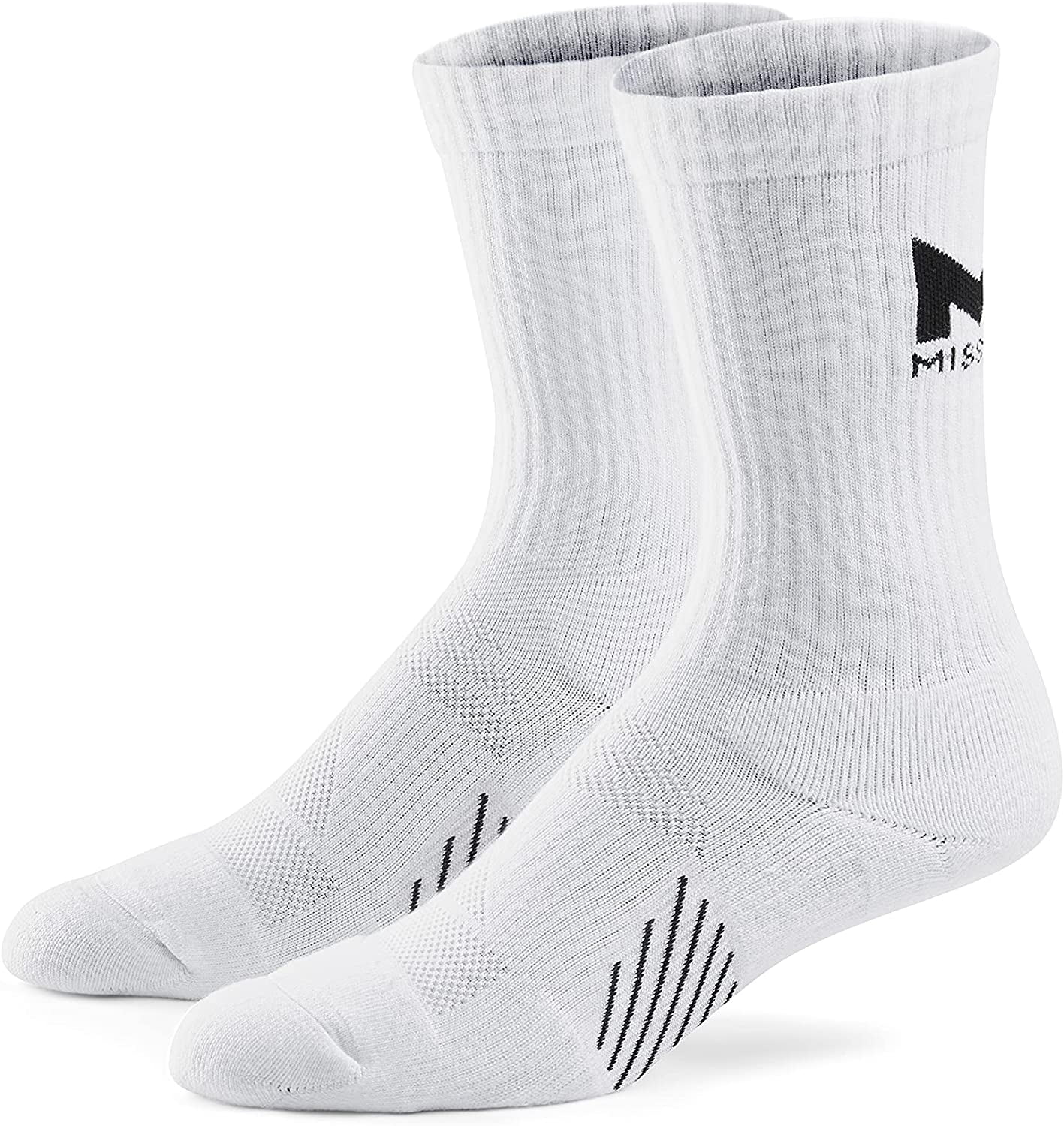 MISSION Performance Crew Socks Ventilated Heat Release, Unixex, 2 Pair ...