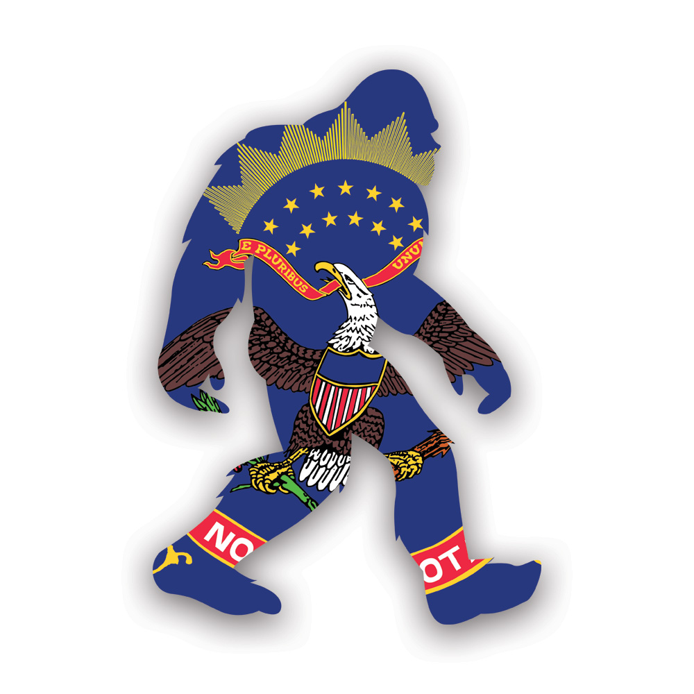 North Dakota Bigfoot Sticker Decal - Self Adhesive Vinyl - Weatherproof - Made in USA - nd big ...