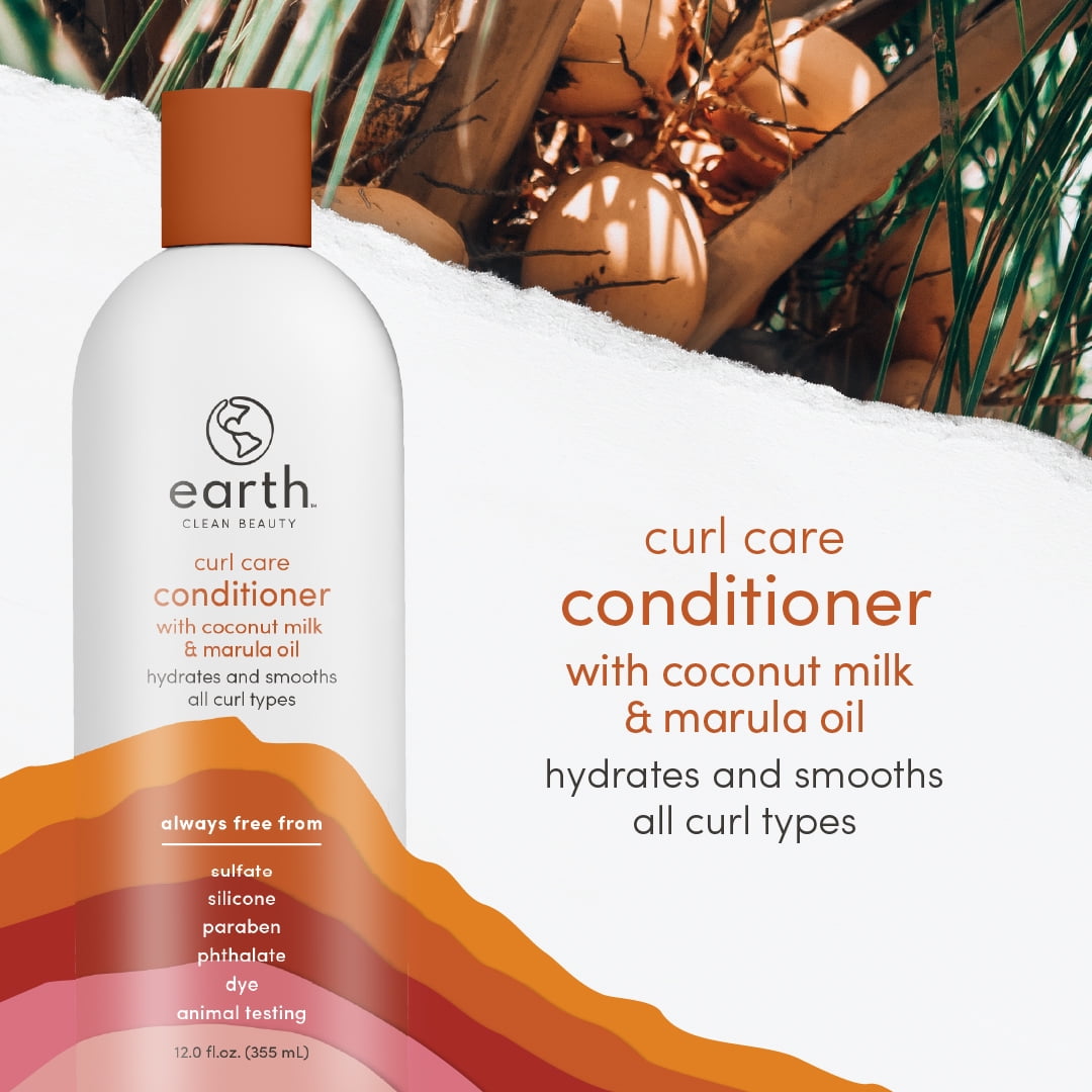 earth Clean Beauty Curl Care Conditioner with Coconut Milk and Marula ...