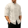 Ceisia Mandarin Collar Frog Button Chinese Style Linen Shirts ...