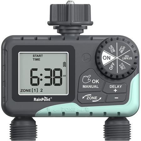 Hantdan Sprinkler Timer 2 Zone, Water Timer for Garden Hose, Hourly or ...