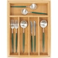 Premium Bamboo Drawer Organizer, Expandable Silverware Drawer Organizer ...