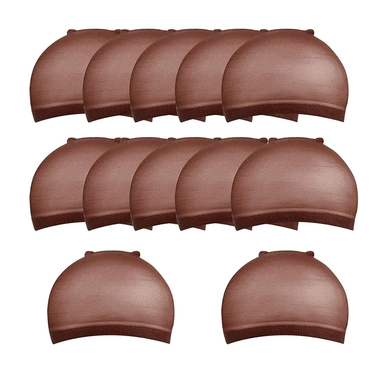 12 Packs Wig Cap Hair Breathable Stocking Nylon Stretch Liner Men Women ...