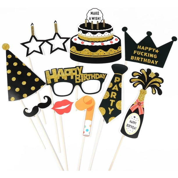 Photo Booth Props for Birthday, Glitter Party Props Birthday Party ...