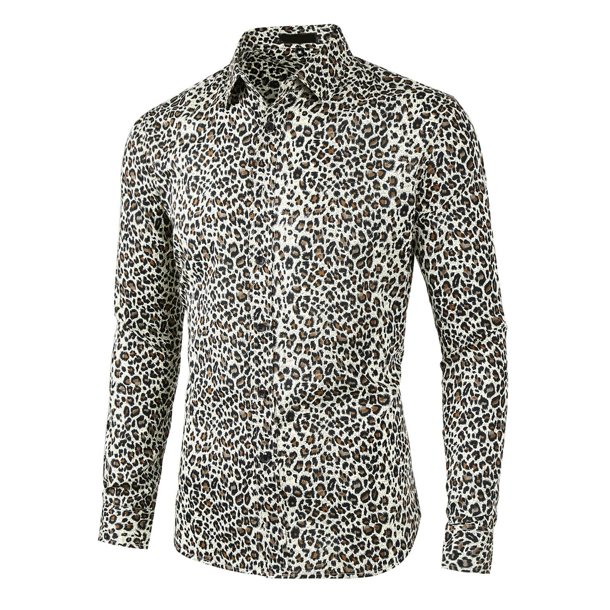 Click here for Inspire Chic Mens Vintage Leopard Printed Button D... prices