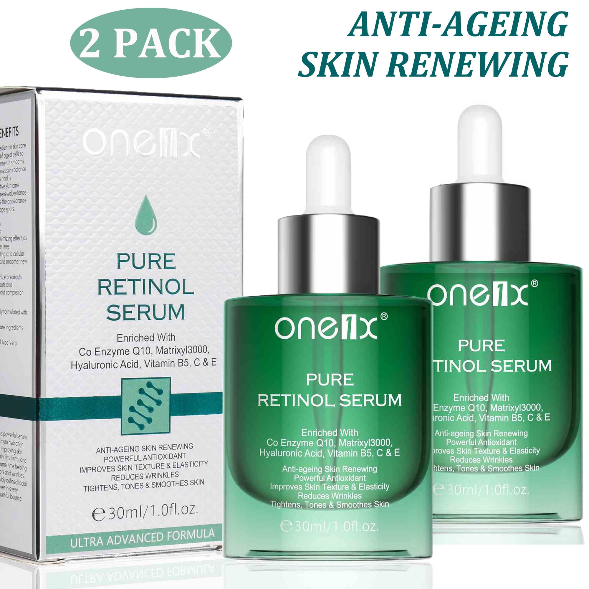 (2 Pack) One1X Retino Serum Essence for Smoothing and Tightening Skin ...