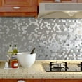 Acopelo Peel and Stick 3D Hexagon Mosaic Silver Metal Tile for ...