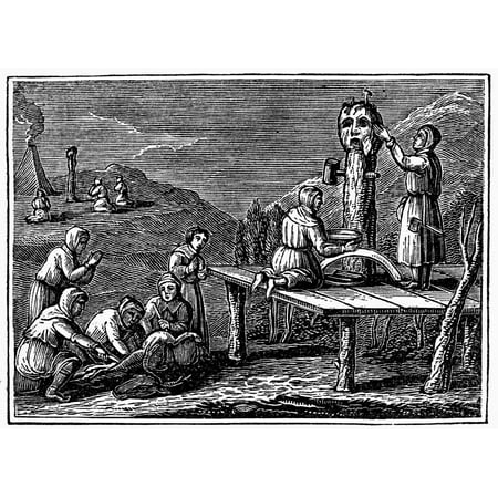 Lapland: Idolatry. /Nidol Of The Laplanders. Wood Engraving, 19Th ...