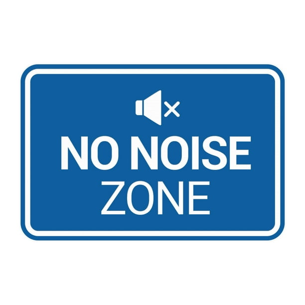 Signs ByLITA Classic Framed, No Noise Zone Sign (Blue) - Small ...